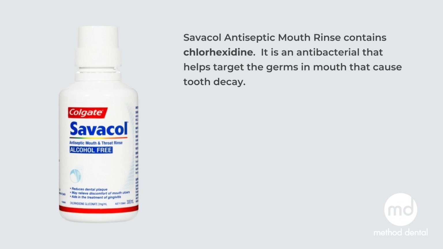 savacol mouth rinse to prevent tooth decay - Method Dental